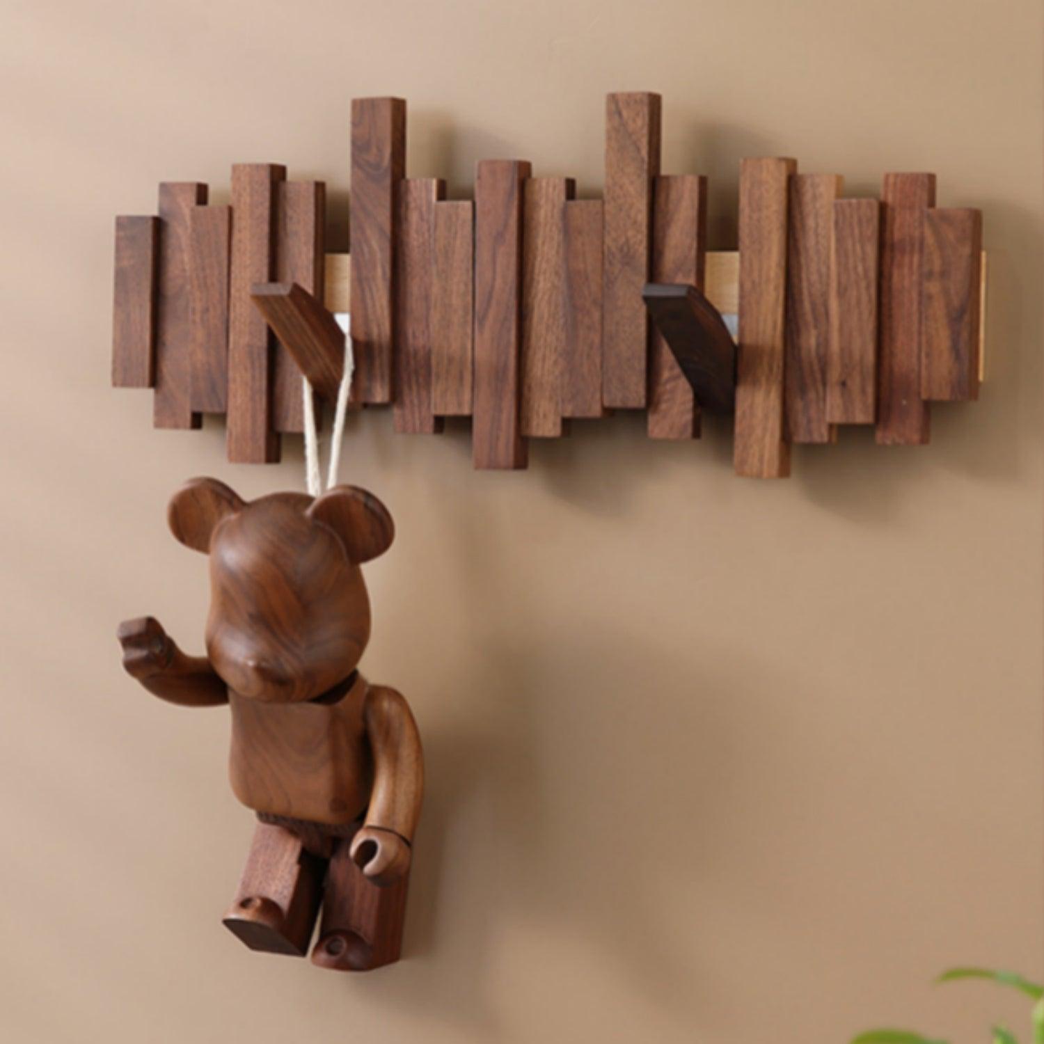 Black walnut wood piano key hooks - Wall-Mounted Coat and Hat Rack ...