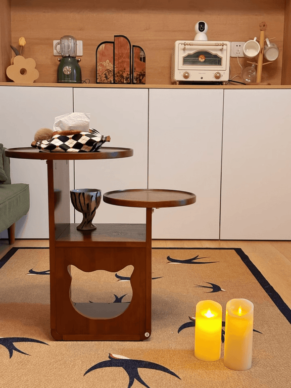 Solid Wood Cat Bed Side Table | Mini Coffee Table & Creative Corner Ra ...