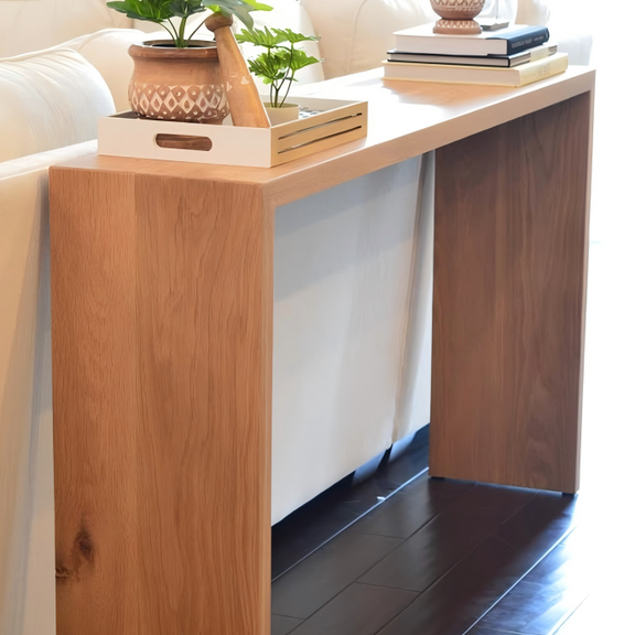 Modern Waterfall Console Table, Modern Wood Entry Table, TV Console, W ...