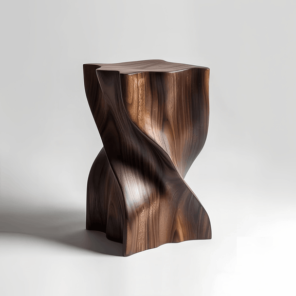 Vintage Wooden Stool Walnut Stool Side Table Creative Twist Stool For ...