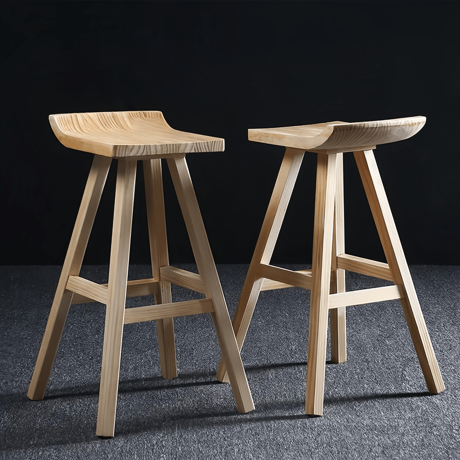 H26" /30" Pure Solid Bar Stools Vintage Wood Stools Counter Stool ...