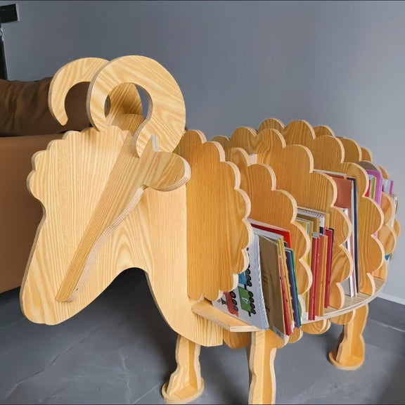 Wooden Bookshelves Sheep Animal Shape Bookshelf Kids Bookcases Storage ...