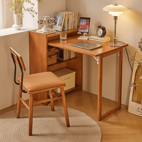 Square Fold Out Table Collapsible Table Wooden Foldable Desk with Stor ...