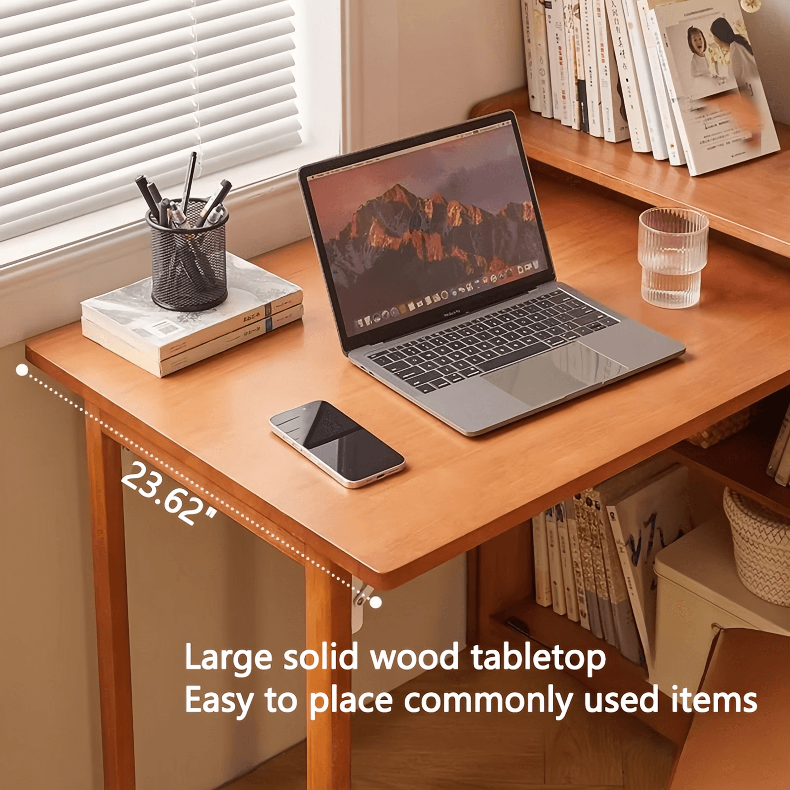 Square Fold Out Table Collapsible Table Wooden Foldable Desk with Stor ...