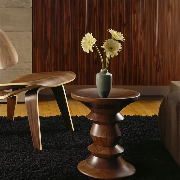 Light Luxury Solid Columns Stool Vintage, Ash Wood Handcrafted Side Ta ...