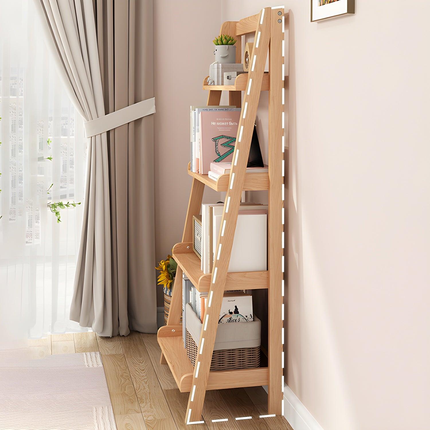 Woodartdeal 4-Tier Floor Standing Bookshelf with Open Design Shelving Unit