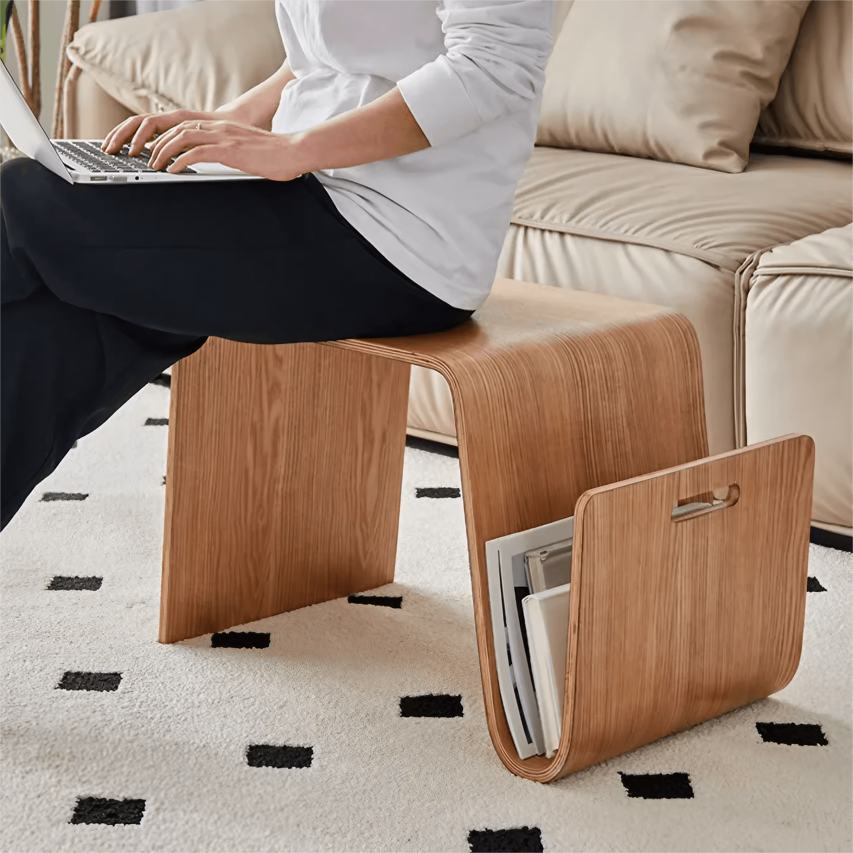 Light Luxury Multipurpose Corner Table, Multipurpose Solid Wood N Shap ...
