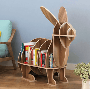 Wooden Bookshelves Rabbit Animal Shape Bookshelf Kids Bookcases Storag ...