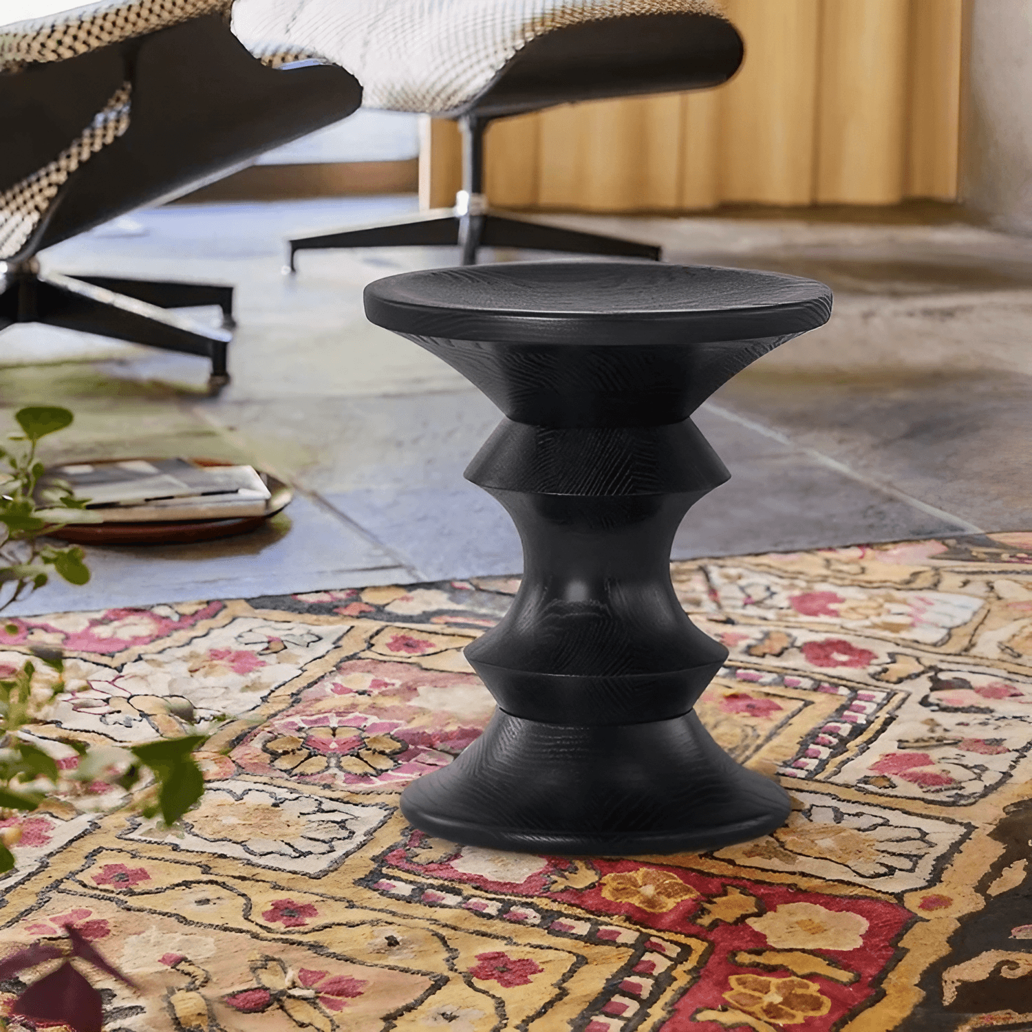 Light Luxury Solid Columns Stool Vintage, Ash Wood Handcrafted Side Ta ...