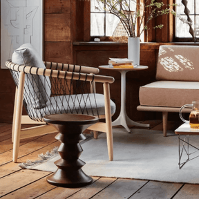 Light Luxury Solid Columns Stool Vintage, Ash Wood Handcrafted Side Ta ...