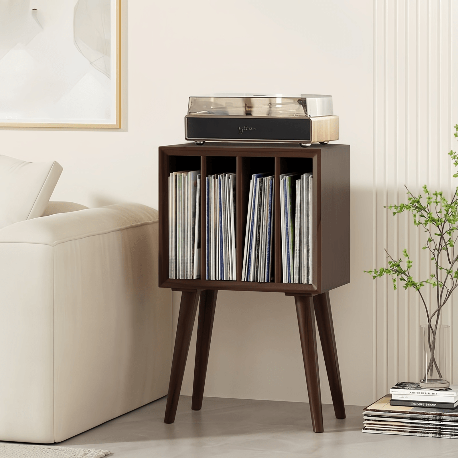 Vintage LP Storage Cabinet Vinyl Record Player Console Record Storage ...