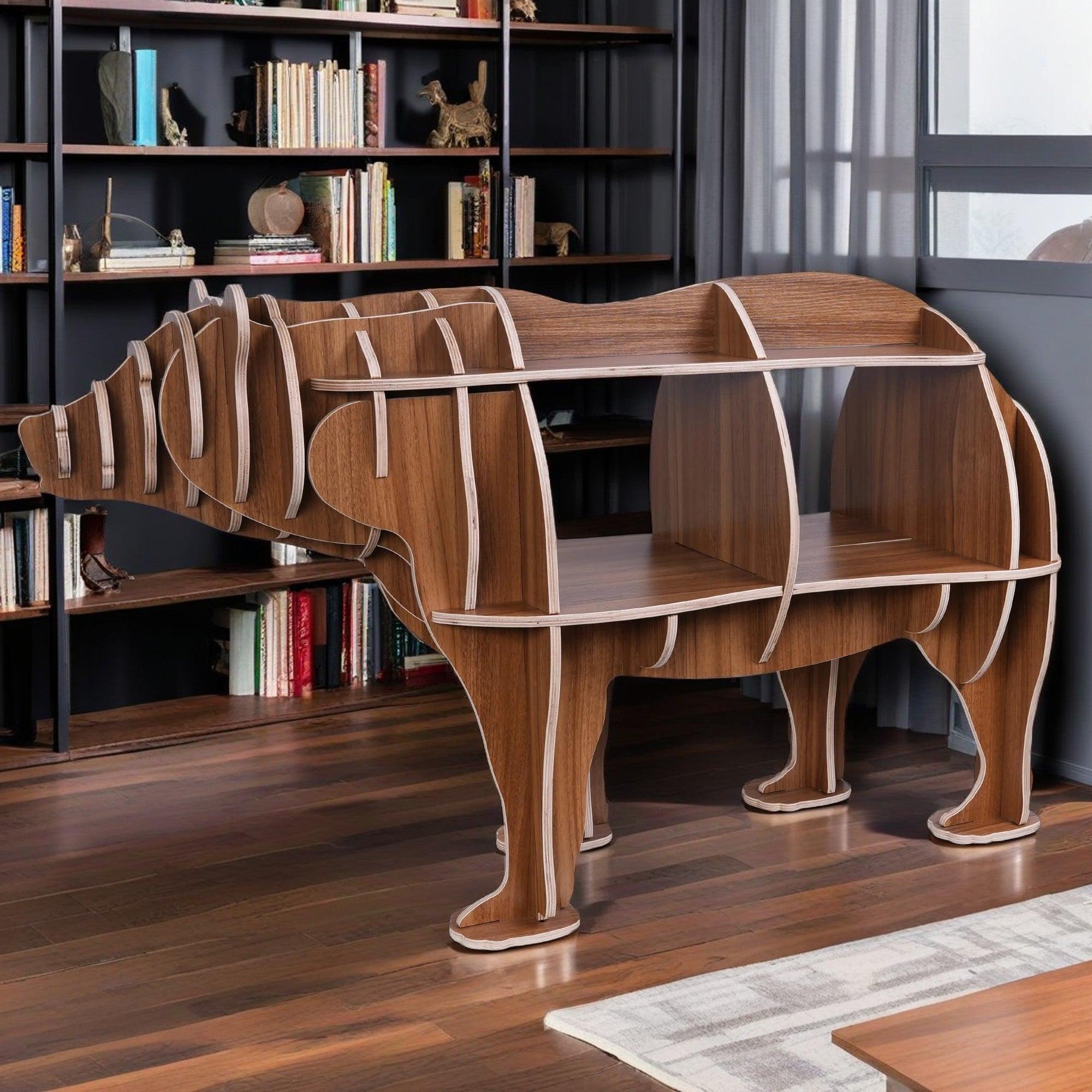 Wooden Bookshelves Polar Bear Animal Shape Bookshelf Kids Bookcases St ...