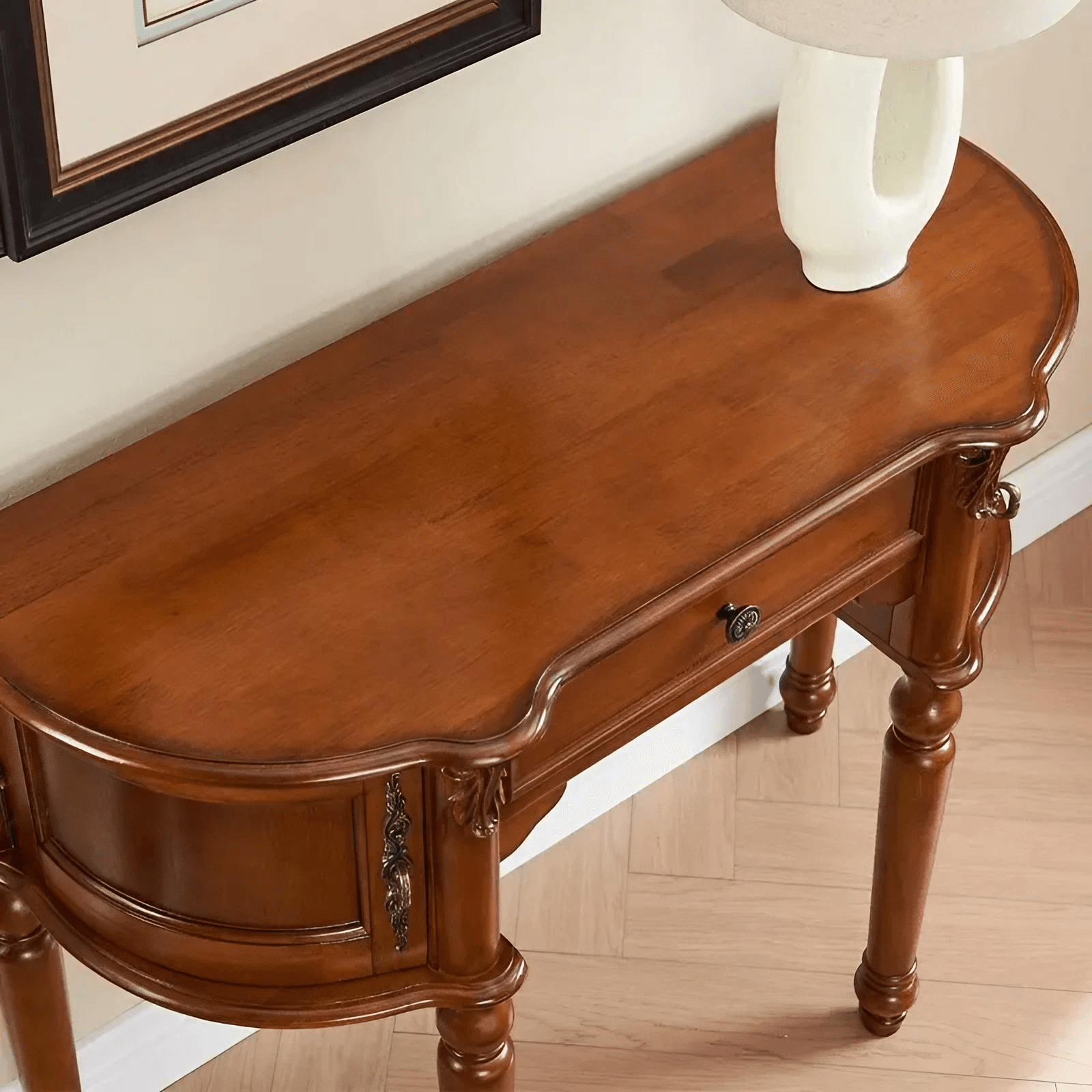 Semicircular Porch Cabinet All Solid Wood Entrance Hall Corridor Porch ...