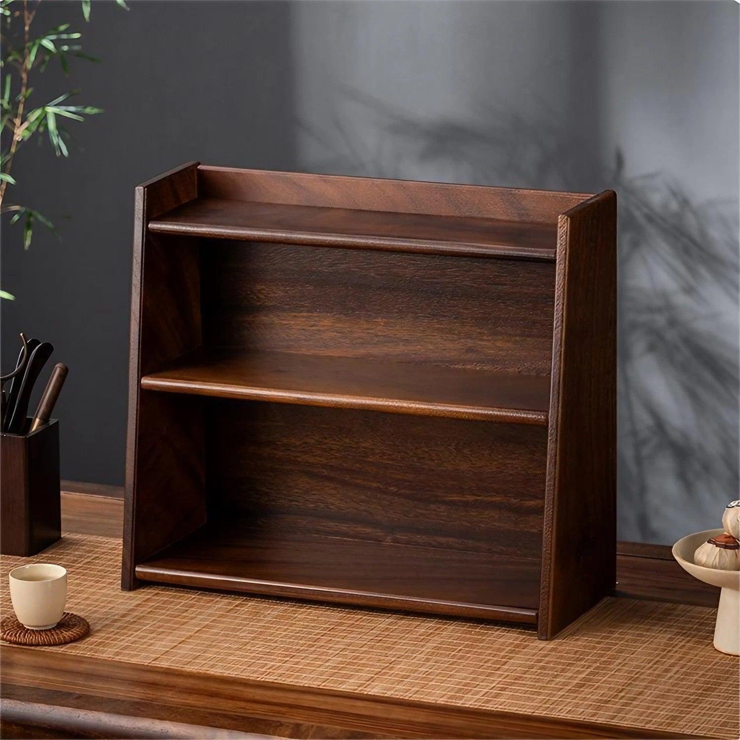 Desktop Cup Storage Rack | Walnut Wood. Multi-Layer Storage Display Ca ...