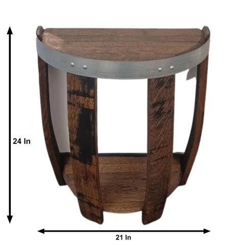 Woodartdeal Handcrafted Bourbon Barrel Half End Table