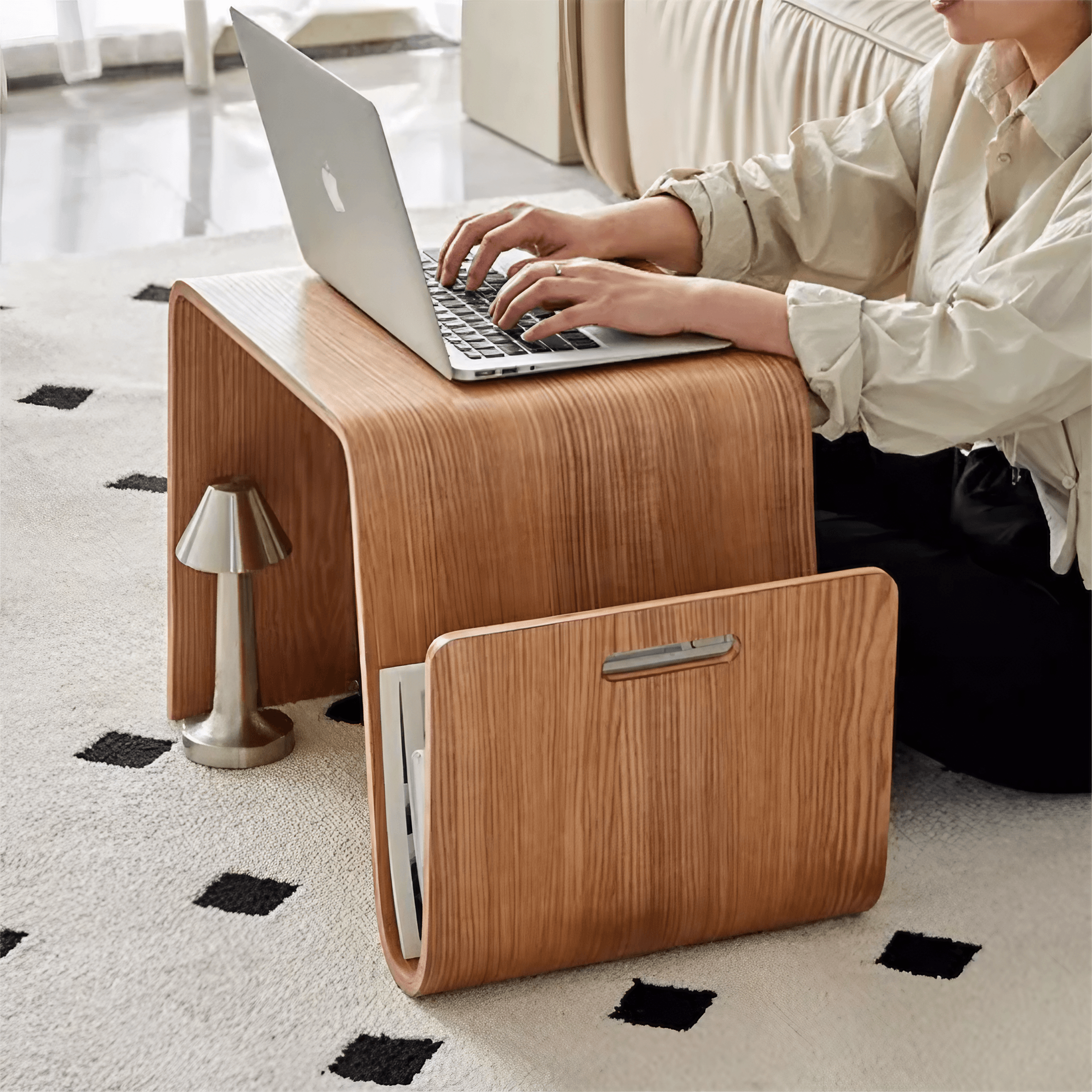 Light Luxury Multipurpose Corner Table, Multipurpose Solid Wood N Shap ...