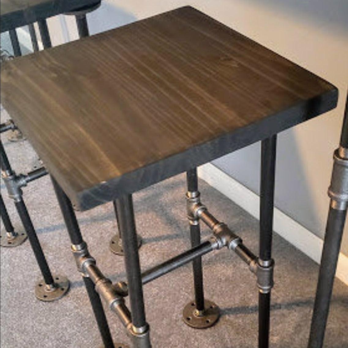 Woodartdeal Industrial Pipe Bar Stools, Bar Stools