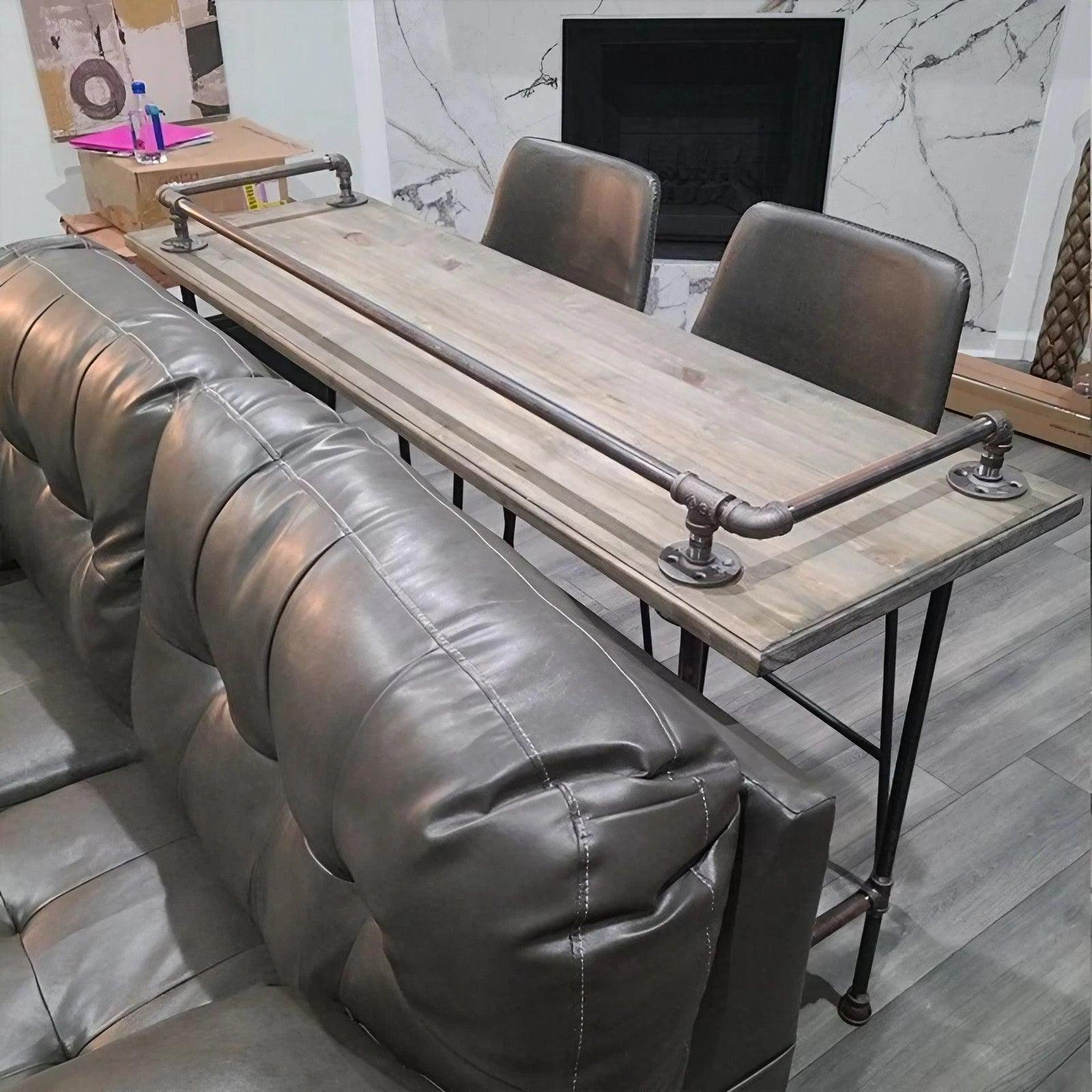 Woodartdeal Industrial pipe Bar Table, Buffet or Console Table, Top ...