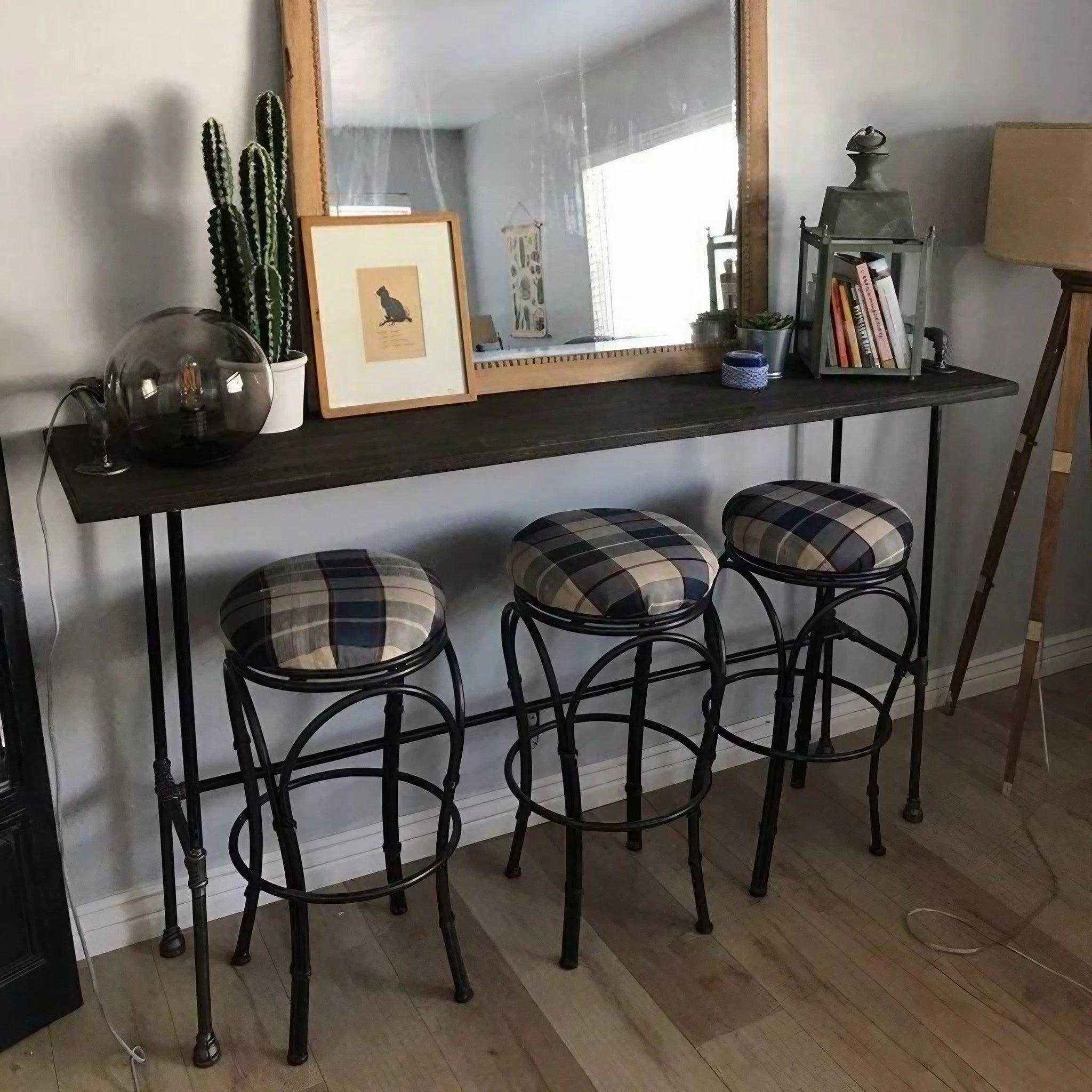 Woodartdeal Industrial pipe Bar Table, Buffet or Console Table, Top ...