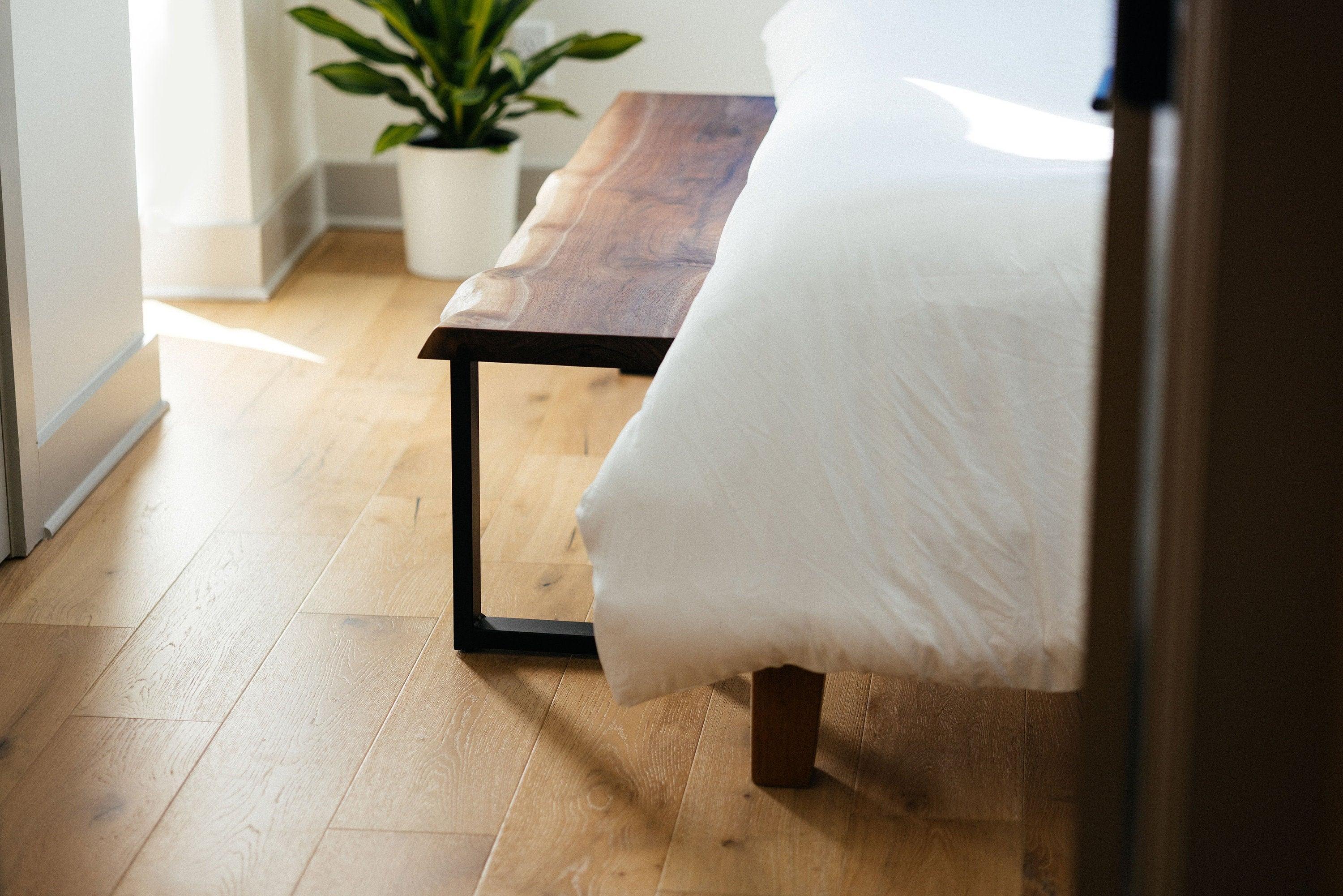 Woodartdeal Live Edge Entryway Bench, Bedroom Bench, Industrial Style ...