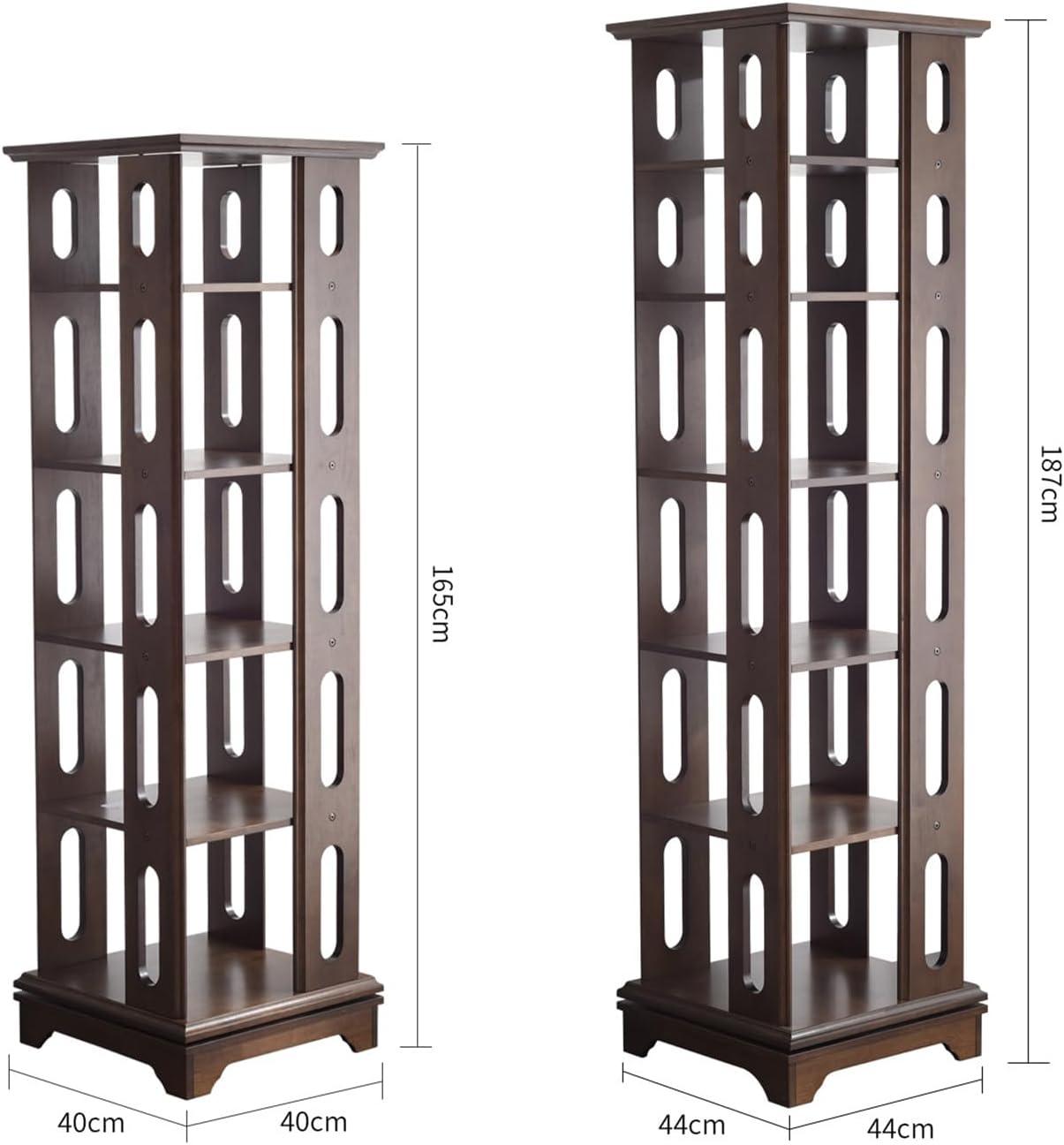 Woodartdeal Rotating Bookshelf Solid Wood 360° Rotating Bookcase Floor ...