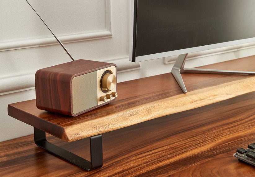 Woodartdeal Solid Wood Desk Shelf, Black Walnut